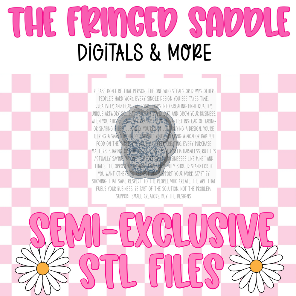 Elephant in heart robe – Pretty Pink Digitals